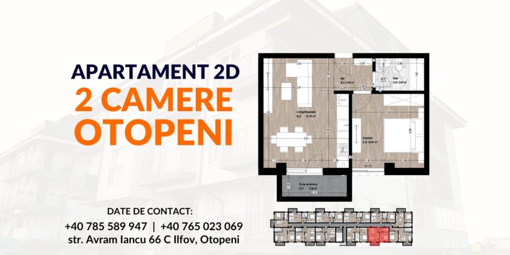 Complex Lara, str. Avram Iancu 54, Otopeni, 1 ap demisol – Complex Lara
